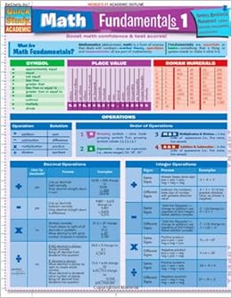 Math Fundamentals 1 Quick Reference Guide pamplet (Quick Study Academic ...