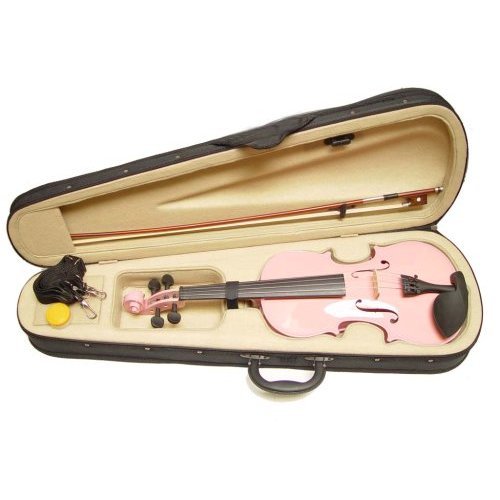 ViolinSmart Solid Wood Pink color 4/4 Size Violin with case and ...