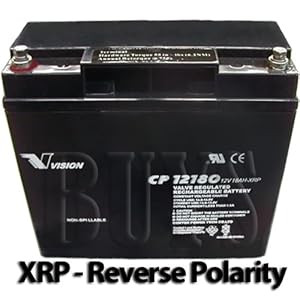 Amazon.com: CP12180XRP 12v 18ah-XRP Reverse Polarity Sealed AGM ...