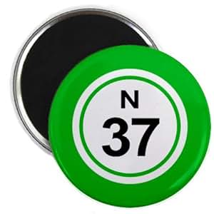 Amazon.com: Bingo Ball N37 THIRTY-SEVEN Green 2.25 inch Fridge Magnet ...