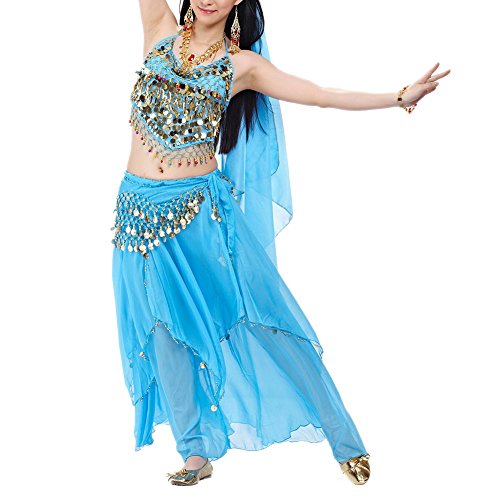 BellyLady Halloween Belly Dance Costume, Halter Bra Top, Hip - Want It All