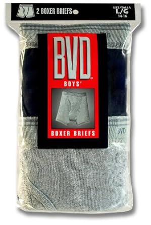 Amazon.com: BVD Big Boys' 2-Pack Extended Legs Boxer Briefs, Black ...
