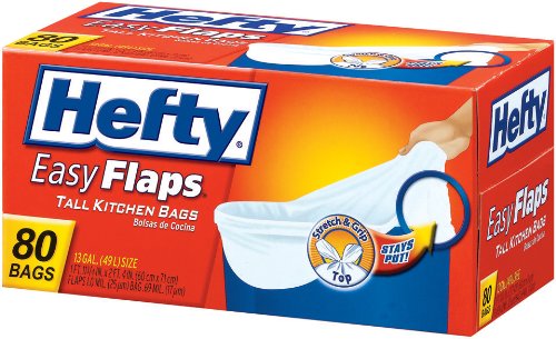 Buy Hefty E2-7689 80 Count 13 Gallon Hefty Easy Flaps Trash Bags ...