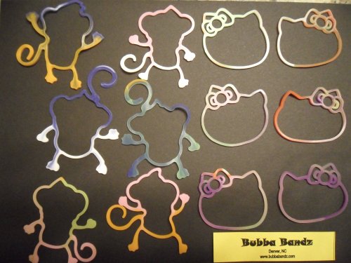 Hello Kitty/Monkey Tie Dye Silly Bands/Bandz - 12 pack
