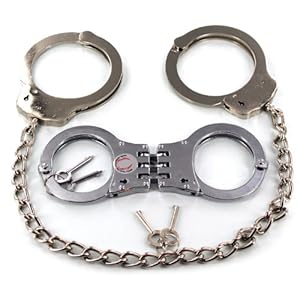 Amazon.com : HINGED Nickel Handcuffs & LEG Cuffs COMBO Package ...