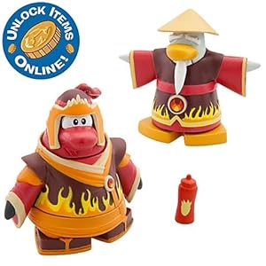 Club Penguin 2" Fire Ninja + Fire Sensei Mix N Match Figure Pack ...