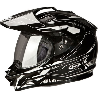 Low price GMAX GM11D Adult Dual Sport Motorcycle Helmet – Black/Silver ...