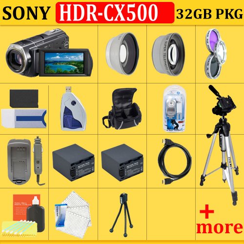 Sony Handycam HDR-CX500V 32 GB Flash High-Definition Camcorder + HUGE ...