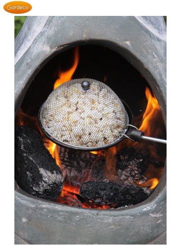 Popcorn Popper For Frying Pan - Bbq Chiminea Fire Bowl - Chromed Steel ...