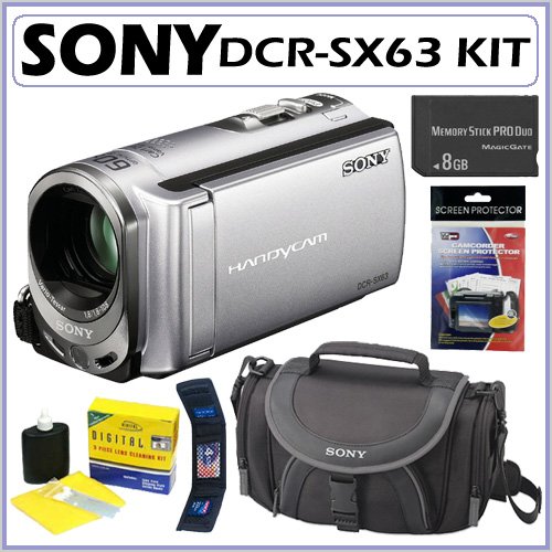 Sony DCR-SX63 16GB Flash Memory Handycam Camcorder with 60x Optical ...