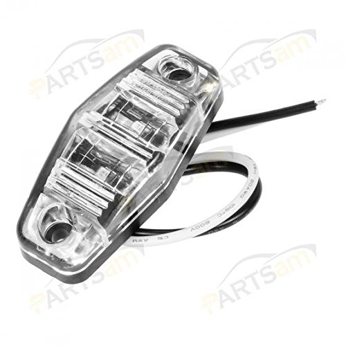 Partsam 4X Clear Lens/Blue 12V DOT&SAE Side Light LED Marker Trailer ...