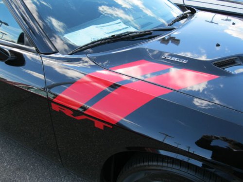 DODGE CHALLENGER APPLIQUE DECAL KIT BODY STRIPES WAR PAINT RHOMBUS RED ...