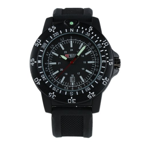 Military Royale Russia Swiss Design Rubber Black Bezel Mens Quartz ...