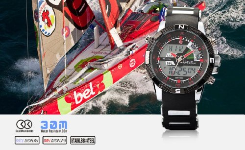 Купить SHARK Mens Army Dual Time LCD Alarm Chronograph Sport Wrist ...