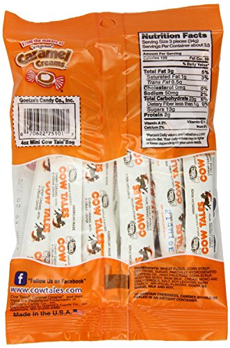 Goetzes Mini Vanilla Cow Tails Caramel Candy 4 Oz (Pack of 5) Food ...