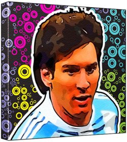 Lionel Messi - Pop Art Print (Multicolour; Abstract Background 016) 30 ...