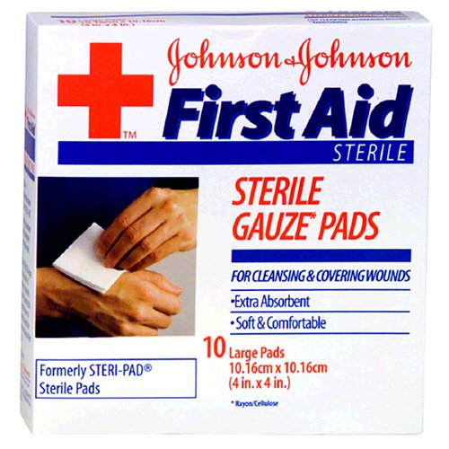 Red Cross First Aid Sterile Gauze Pads, Large-10 count, 4" x 4" Health ...
