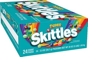 Amazon.com : Skittles Single Serve Candy, Riddles, 2 Ounce (Pack of 24 ...
