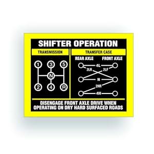 Amazon.com: Transmission Shift Pattern Decal - Jeep, Willys, CJ Shifter ...