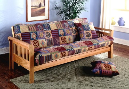 Cheap & discount wicker bedroom furniture online: Abbey I Futon - Caramel