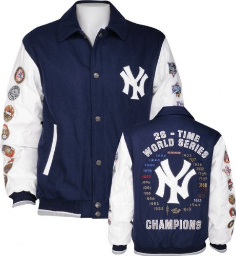 New York Yankees Commemorative Wool and Leather Varsity Jacket ...