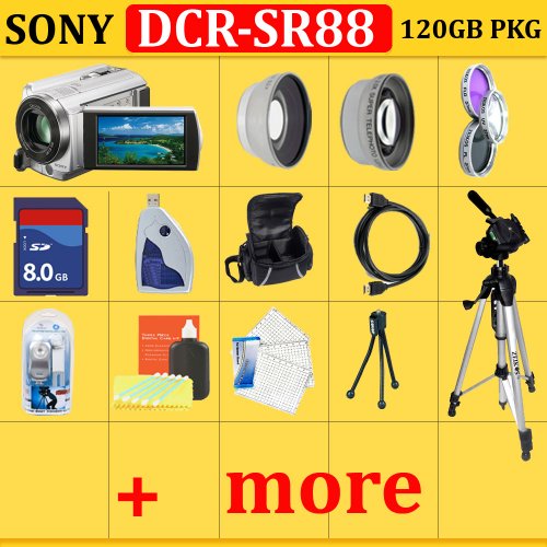 Sony Dcr-sr88 120gb Handycam Camcorder + Huge Accessories Package ...