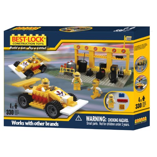 legos for sale: Best-Lock 330pc Yellow Racing Cars