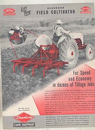 1948 Ford 8N Tractor Dearborn Implements Field Cultivator Brochure at ...