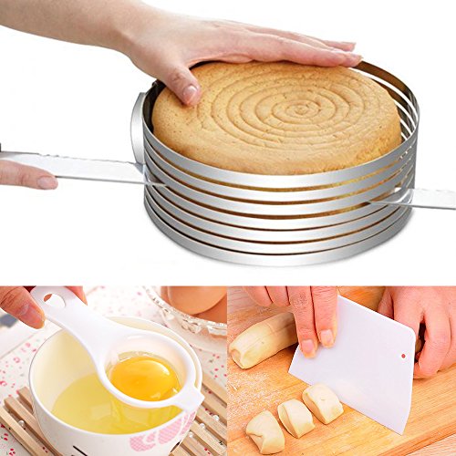 2020 Layered Slicer Cake Set,6 8Inch Stainless Steel Circular Baking ...