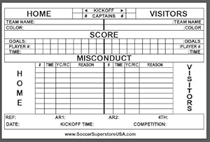 Amazon.com : PRO Soccer Referee Score Sheets (set of 50) : Coach And ...