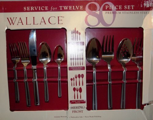 Wallace 80 Pc Stainless Steel Flatware Set Merino Frost Pattern ...