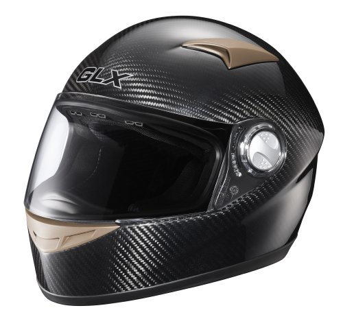GLX Helmets Carbon Fiber Full Face Street Helmet (Black, Large ...