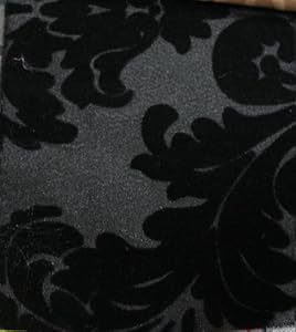 Amazon.com: FLOCKED DAMASK TAFFETA FABRIC BY THE YARD 58"" WIDE BLACK/BLACK
