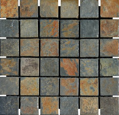 2x2 China Multi Color Tumbled Slate Mosaic Tiles for Backsplash, Shower ...