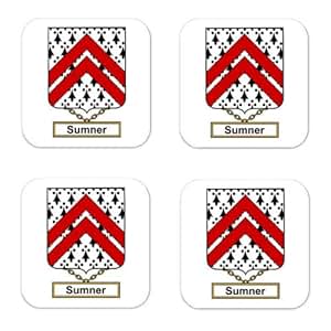 Amazon.com: Sumner Family Crest Square Coasters Coat of Arms Coasters ...