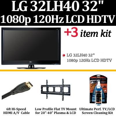 brand new lg 32lh40 32″ 1080p lcd hdtv – gloss black with essentials ...