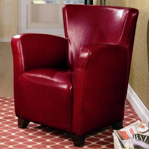 High Back Accent Chair in Red Finish Today Special Promotion | Cheap ...