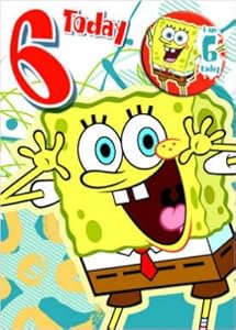SpongeBob SquarePants - Age 6 Birthday Card With Badge - 6th: Amazon.co ...