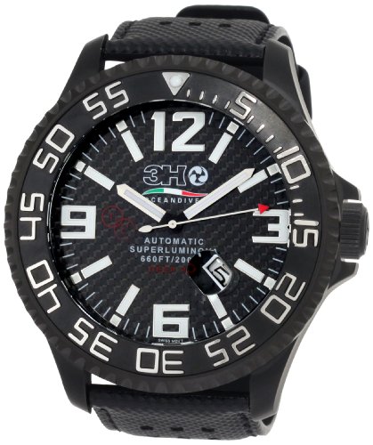 #3H Men’s T8N Titanium Black PVD Automatic Divers Jumbo Dial ...