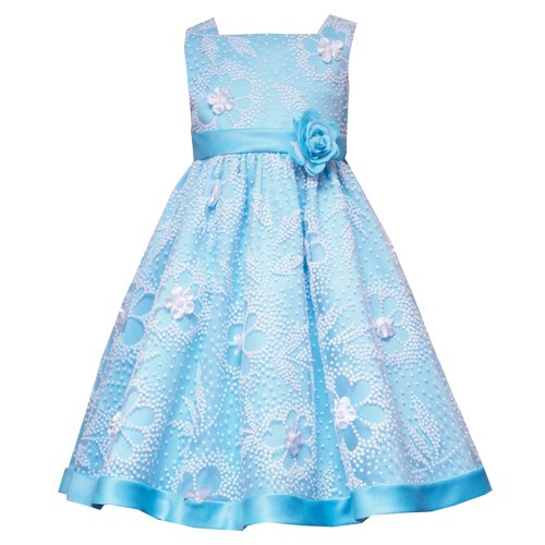Discount Rare Editions LITTLE GIRLS 4-6X LIGHT-BLUE WHITE FLOCKED ...