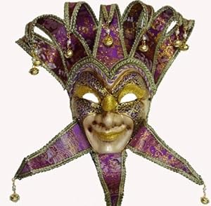 Amazon.com: Purple Men's Full Face Jester Mask Venetian Style: Toys & Games