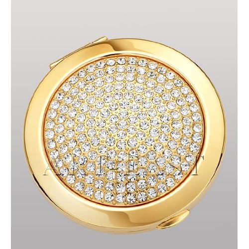 GIRLY BLING FASHION (Golden Compact Mirror with Swarovski Crystal...)