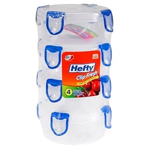 Amazon.com: Hefty Clip Fresh Food Storage Container - 4 pack - 1.4 Cups ...