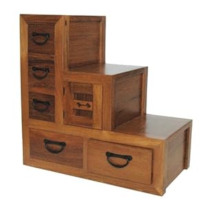 Amazon.com - Japanese Kaidan Step Tansu Chest - Teak Wood - Storage Chests