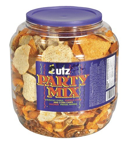 Party Mix: 4 - 48 oz. Barrels of Utz Party Mix