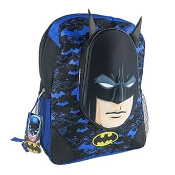 Amazon.com: NWT Boys 3d Batman Backpack School Book Bag 16 Inch Blue ...
