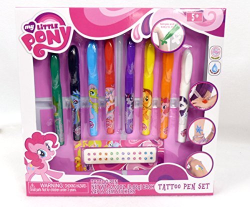 My Little Pony Temporary Tattoo Pen and Gem Sticker Set - Import It All
