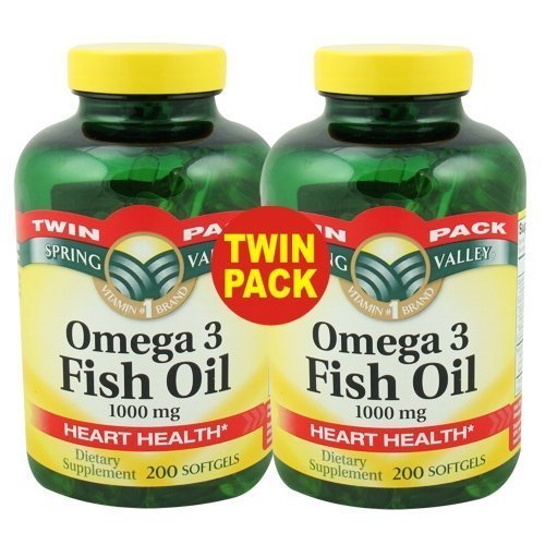 Spring Valley - Fish Oil Omega-3, 1000 mg, 400 Softgels, Twin Pack
