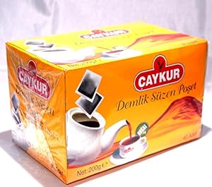 Amazon.com : Turkish Black Tea Bags (40 Bags) 200 Gr. : Caykur Turkish ...