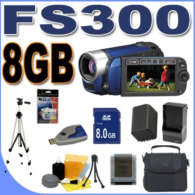 Canon FS300 Flash Memory Camcorder w/41x Optical Zoom (Blue ...